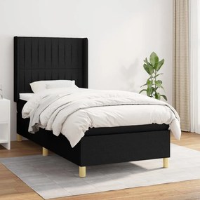 vidaXL Box spring postel s matrací 80 x 200 cm textil [3132107] Barva: Černá