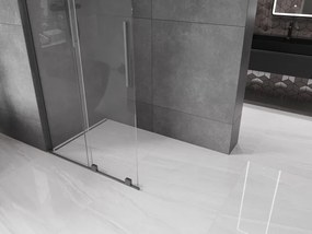 Mexen Velar L, posuvná sprchová zástěna Walk-in 120 x 200 cm, 8mm čiré sklo, broušený grafit, 871-120-003-03-95