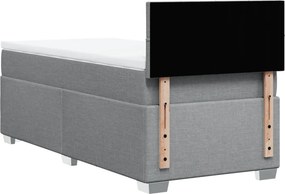 Box spring postel s matrací světle šedá 90x200 cm textil 3285771