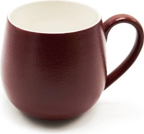 Porcelánový hrnek Dora, 400 ml – matný, vínově červený, soudkovitý tvar