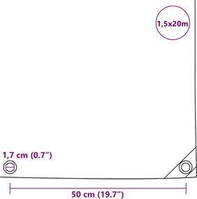 Plachta 650 g/m² 1,5 x 20 m bílá 144910
