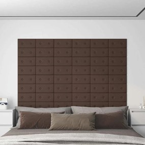 vidaXL Nástěnné panely 12 ks 30 x 15 cm umělá kůže 0,54 m² [343969] Barva: Hnědá