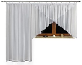 F.Tvoje  Hotová voálová balkónová záclona Artemida s krajkou  200x250cm / 150x400cm