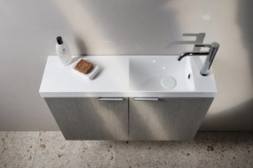 Sapho Latus X koupelnová skříňka 80 x 54,5 x 22 cm s odkládací plochou pravá dub alabama hnědá LT110-SET06