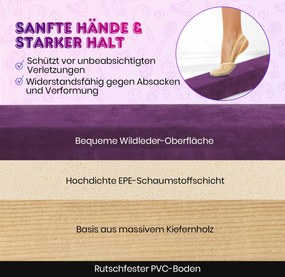 Costway 270 cm kladina dětská kladina skládací gymnastická kladina s – fialový