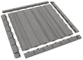 Plastová dlažba Linea Marte II 56,3 x 56,3 x 1,3 cm, tmavě hnědá