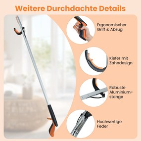 Costway Sada 2 extra dlouhých 88 cm uchopovacích kleští, zahradního chapadla