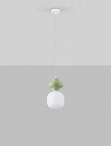 LED zeleno-bílý designový lustr Clio