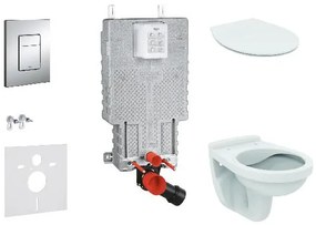 Grohe Uniset - Set předstěnové instalace, klozet Alpha se sedátkem, tlačítko Skate Cosmopolitan, chrom 38643SET-KD