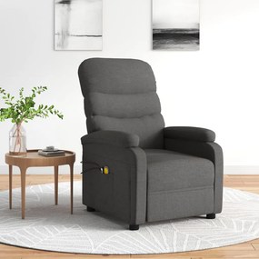 Elektrické masážní křeslo tmavě šedé textil 3073695