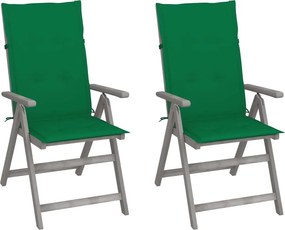 vidaXL Zahradní polohovací židle s poduškami 2 ks masivní akácie [3064712] Barva: Královská modř