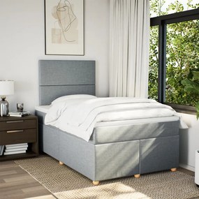 Box spring postel s matrací světle šedá 120x190 cm textil 3293512