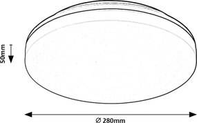 Rabalux Černé stropní LED svítidlo Pernik kulaté 280mm 24W IP54 7265