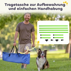 Agility set pro psy 4dílné výškově nastavitelné agility vybavení se 4 překážkami Přepravní taška 99 x 65 x 94 cm zelená