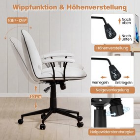 Costway Kancelářská židle ergonomická psací židle z umělé kůže