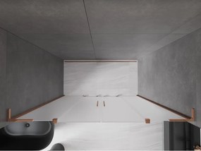 Mexen Velar L Duo, posuvné sprchové dveře do otvoru 200 cm, 8mm sklo námraza, růžové zlato, 871-200-003-32-60
