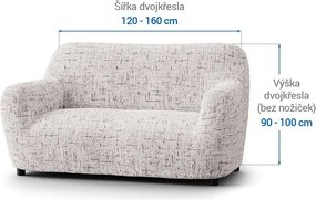 Bielastické potahy VITTORIA smetanová dvojkřeslo (š. 120 - 160 cm)