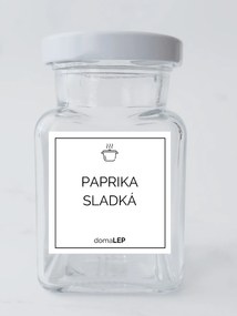 Samolepka na kořenky PAPRIKA SLADKÁ bílá 5 × 5 cm základní písmo