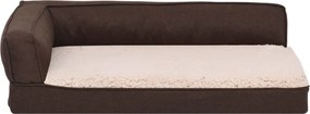 vidaXL Ergonomický pelíšek pro psy 75 x 53 cm lněný vzhled flís [171335] Barva: Hnědá