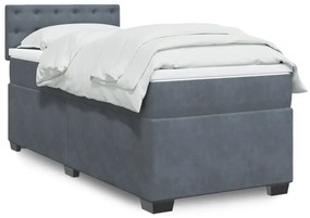 Box spring postel s matrací tmavě šedá 80 x 200 cm samet 3286175