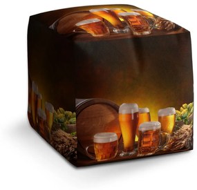 Sablio Taburet Cube Sklenice s pivem: 40x40x40 cm