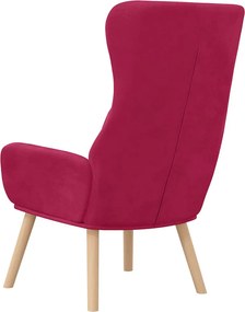 Relaxační křeslo vínové samet 341356