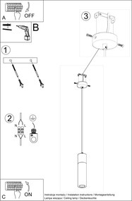 Sollux Lighting Závěsné svítidlo ZANE 1 šedé