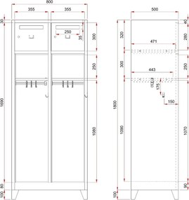 ENPRAG Šatní skříň kovová FMO/E-700-06.R