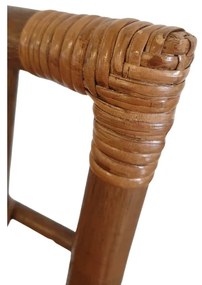 Set kulatý skleněný stůl a 4 židle z bambusu