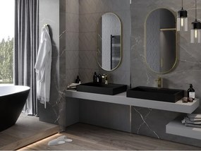 Mexen Loft oválné koupelnové zrcadlo 100 x 50 cm, zlatý rám - 9851-100-050-000-50