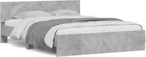 Rám postele s čelem betonově šedý 140 x 190 cm 3207500