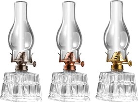 BRILAGI - Petrolejová lampa MERLIN čirá/zlatá/patina