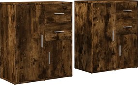Příborníky 2 ks kouřový dub 60 x 31 x 70 cm kompozitní dřevo 3276564