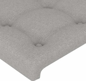 Čelo postele světle šedé 100x5x118/128 cm látkové 3116756