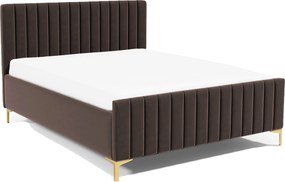 Eka Čalouněná postel SUTRA+ 180x200 cm Barva látky Trinity: Tmavě hnědá (Trinity 2308), Úložný prostor: Bez úložného prostoru