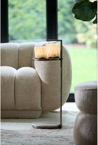 Kulatý odkládací stolek s mramorovou deskou ø 26 cm Leda – Light &amp; Living