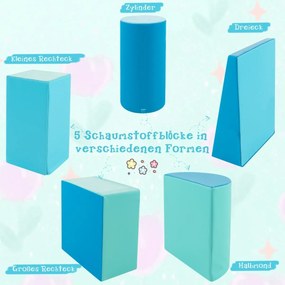 Costway 5 ks. Pěnové stavebnice, obří stavebnice na běhání a – světle modrá