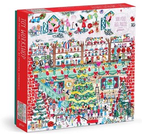 Galison Fóliové puzzle Michael Storrings Vánoční dílna hraček 500 dílků
