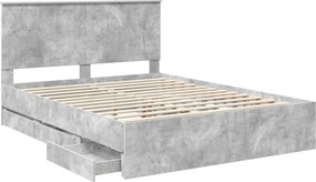 Rám postele s čelo Betonově šedá 150 x 200 cm Inženýrské dřevo 3411106