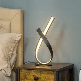 HOMCOM moderní stolní lampa - design spirálová lampa - dim. 21D x 15Š x 43V cm - černá, LED teplá bílá