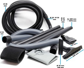 Vysavač pro mokré a suché vysávání Wiltec – 1400 W, 30 L (62679)