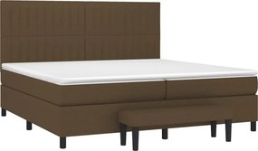 Box spring postel s matrací tmavě hnědá 200x200 cm textil 3136784