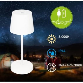 Briloner 7423016 - LED Stmívatelná nabíjecí stolní lampa LED/2,6W/5V IP44 bílá