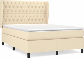 Box spring postel s matrací krémová 140x200 cm textil 3128210