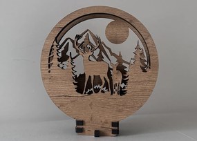 Li-Go "Jelen a laň" lampa 20x22 cm provedení povrchu: dub světlý