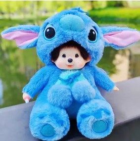 Panenka Monchhichi (mončičák) v kostýmu pohádkové postavy Varianta: Stitch