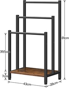 Stojan na ručníky Vasagle Leon hnědý/černý