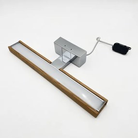BRILAGI-LED Koup osvět zrcadla 3v1 WOODY MIRROR LED/8W/230V 40 cm IP44 chrom/dub