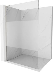Mexen Kioto L, sprchová zástěna Walk-In 70 x 200 cm, 8mm čiré sklo-námraza, broušená ocel profil, 800-070-103-97-35