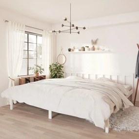Rám postele bílý masivní borové dřevo 200 x 200 cm